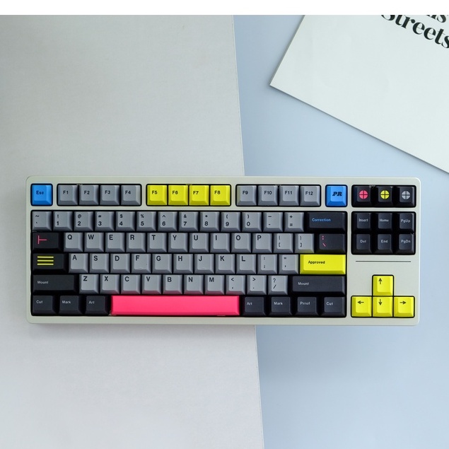 GMK Preprint Keycap, 129 Keys PBT Keycaps Cherry Profile DYE-SUB ...