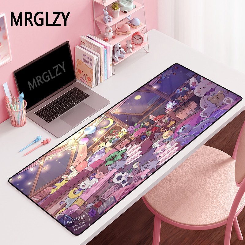 Multi-size Gamer Girls Bedroom XXL Long Mouse Pad Large Pink MousePads ...