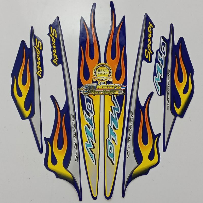 Yamaha mio 2006 2007 blue Striping, best standard body list | Shopee ...