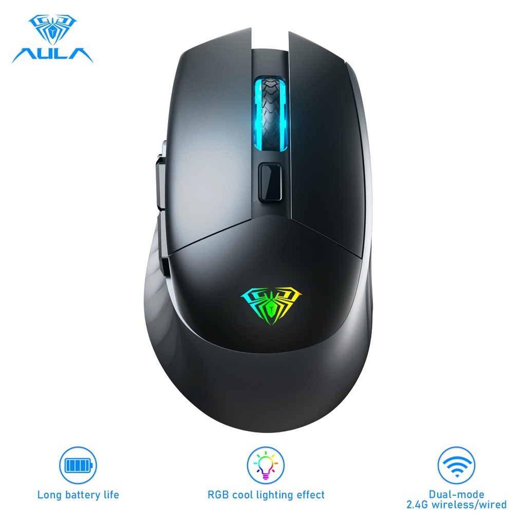 AULA Sc520 Rgb Dual-Mode 2.4g Wireless Type-C Wired Gaming Mouse 10000 ...