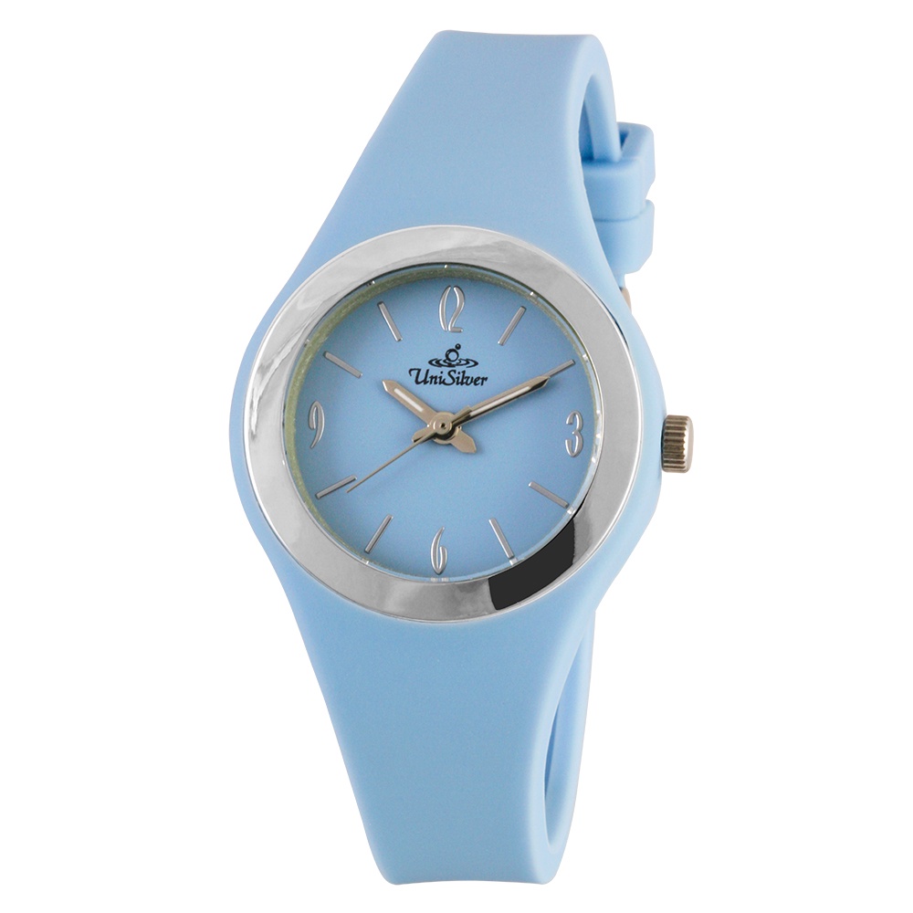 UniSilver TIME CHROMA BURST Women's Small Analog Silver/Light Blue ...