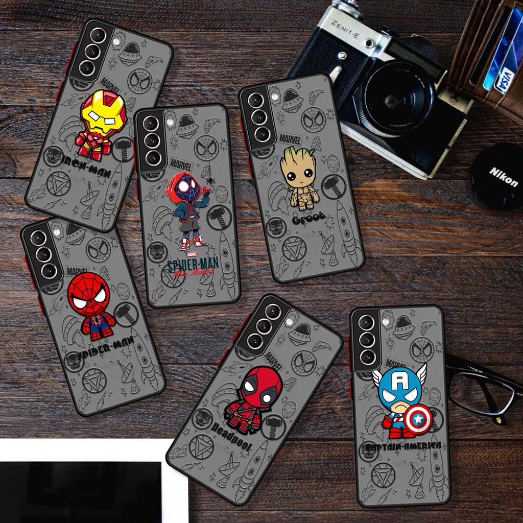 Marvel Avengers Spiderman Groot Skin Feel Cell Phone Case For Samsung ...
