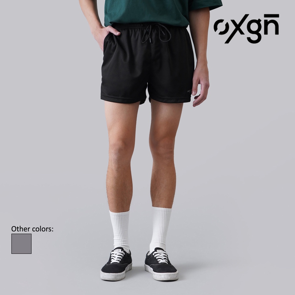 OXGN Premium Threads Runner Fit Mesh Shorts For Men (Black/Gray ...