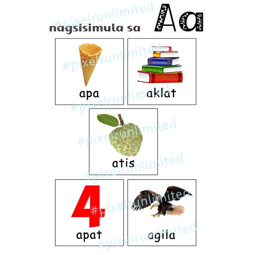 Mga Salitang Nagsisimula sa Titik A | Flashcards & Stickers | Shopee ...