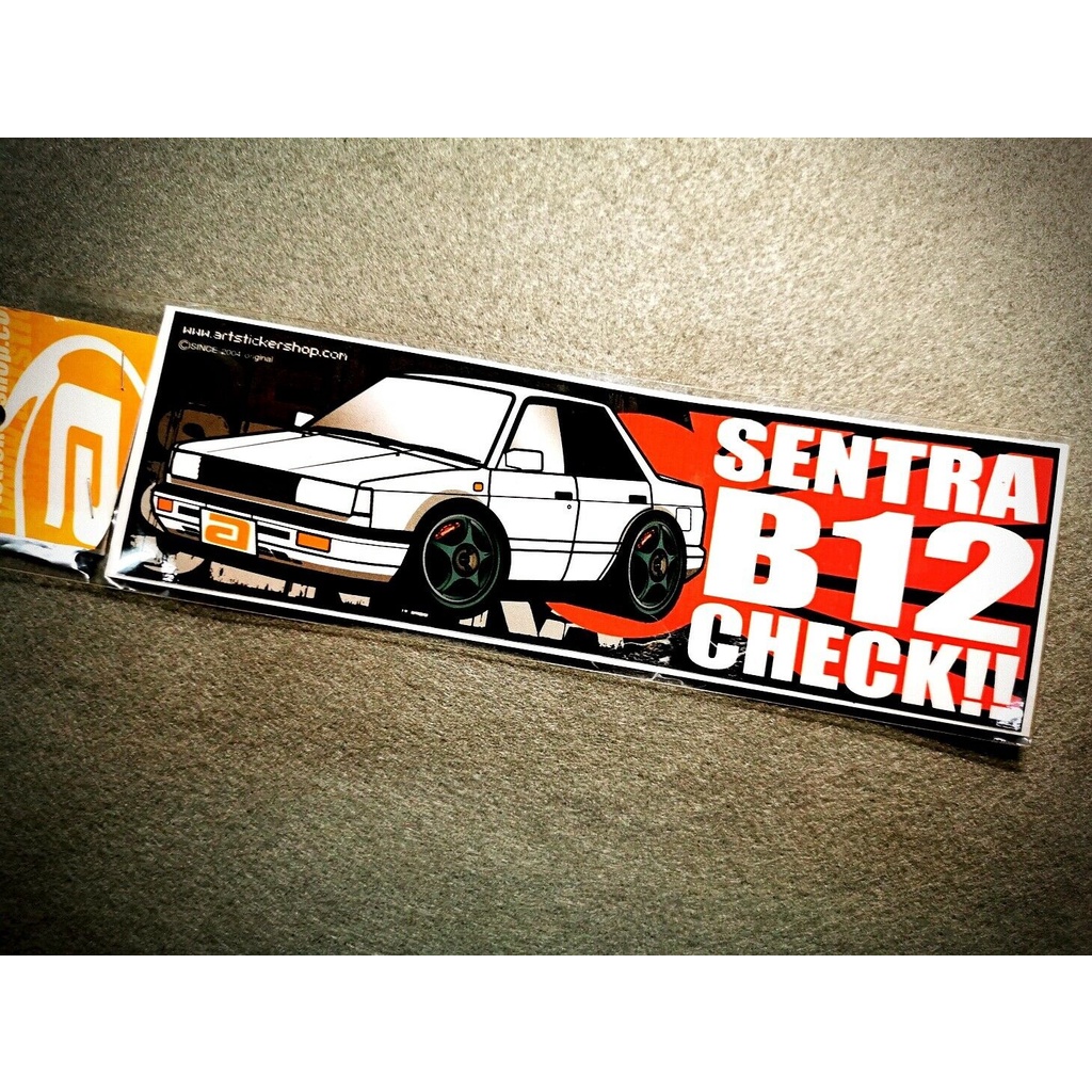 Nissan SENTRA B12 Check !! / Sticker (26 x 6.5 cm) | Shopee Philippines