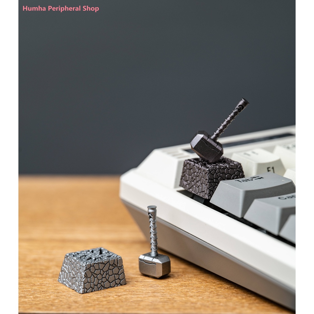 Humha Artisan keycap Mjolnir keycap Thor Mjolnir keycap Hand made Resin ...