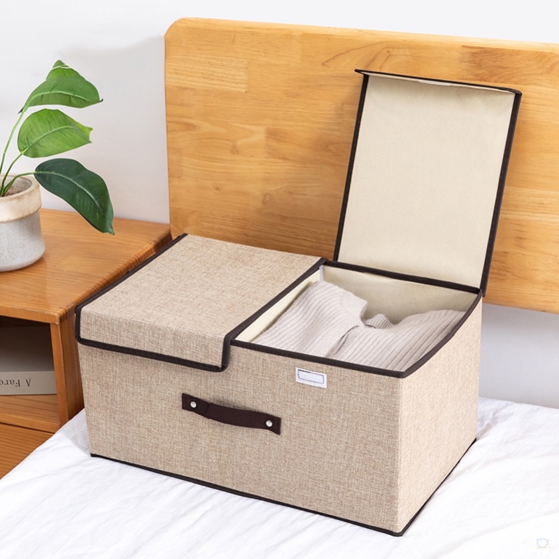 Foldable Storage Box Organizer With Cover Multifunction Folded Storage ...