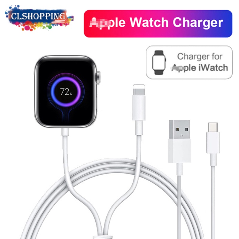 2 in 1 Magnetic Wireless QI Charger For original A-p-p-le Watch Series ...