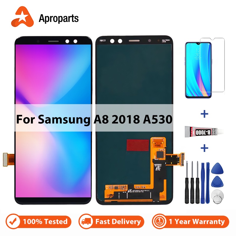For Samsung Galaxy A8 2018 A530 LCD Display Touch Screen Digitizer Assembly A530F A530NS ...