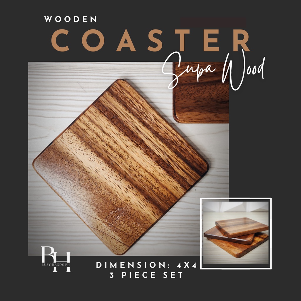 SUPA Wooden Coasters | Handmade Coasters | Solid Wood Coasters | Shopee ...