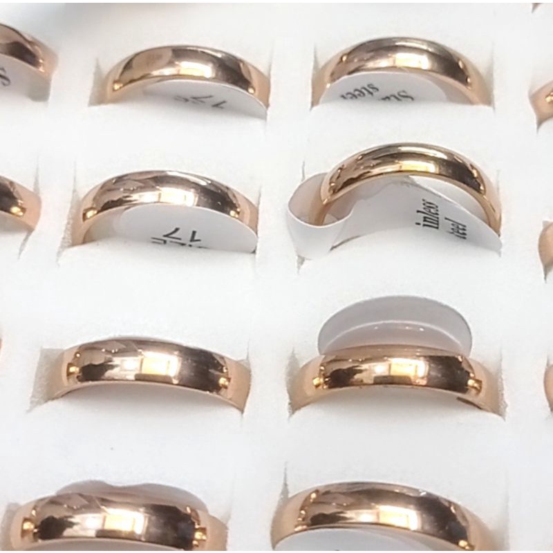 Wholesale titanium rose gold rings 1 box contains 36 pcs | Shopee ...