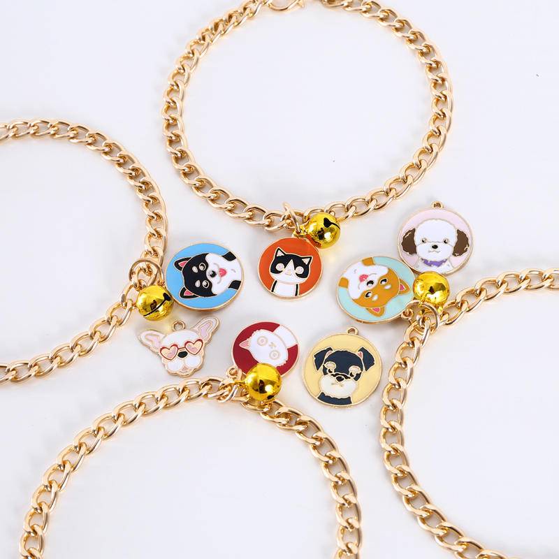 Pet Collar Cat Gold Chain Cat Cartoon Pendant Choker Adjustable ...