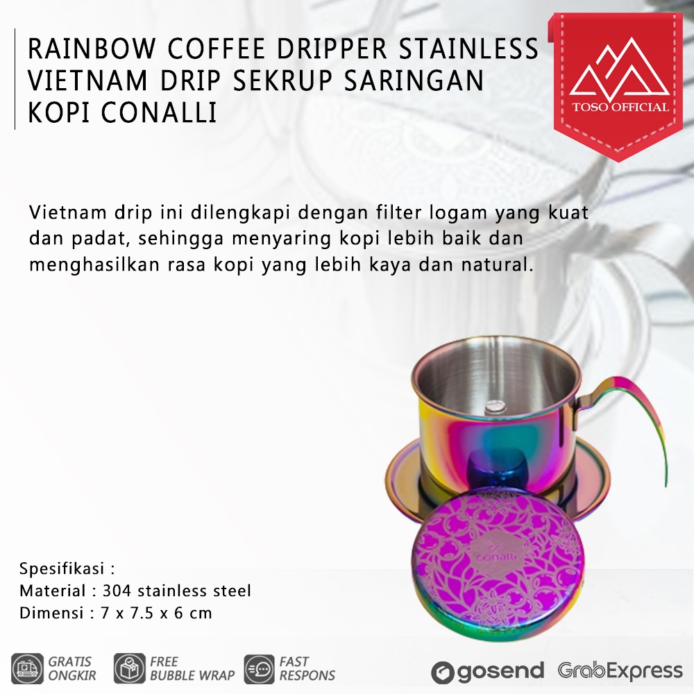Rainbow Coffee Dripper Stainless Vietnam Drip Screw Coffee Filter ...