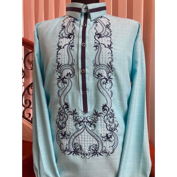 CYAN Julia Long Sleeve Polo Barong w/ Computerized Embroidery (Formal ...