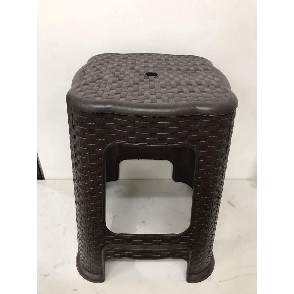 Xtreme Stool Plastic Chair Rattan Chair Black and Brown No back rest ...