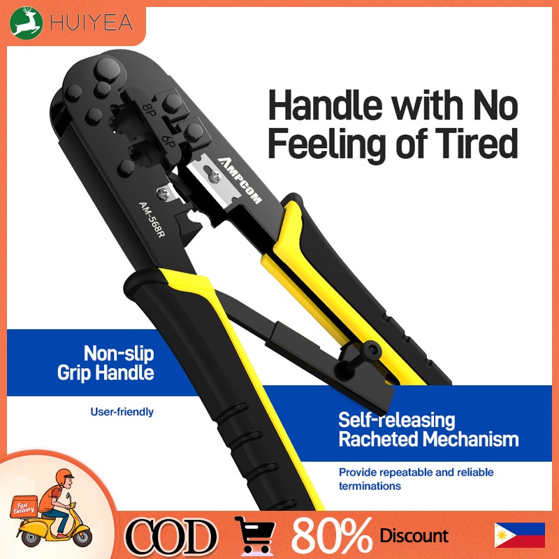 Vention Crimping tool 3 in 1 Stripping Cutting Ratchet Crimping Multi-Function Crimping for RJ45 ...
