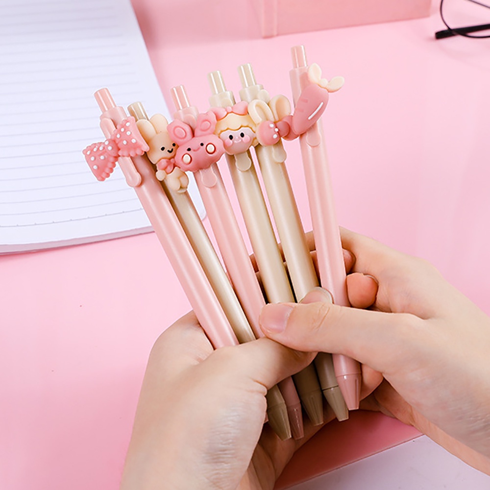 4Pcs/pack Cute Girl&Rabbit Mechanical Gel Pen School Office Writing ...