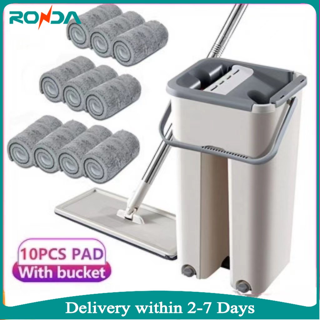 Tool Kit 360 Flat Mop 2in1 Self-Wash Squeeze Dry Floor Mop With Bucket ...