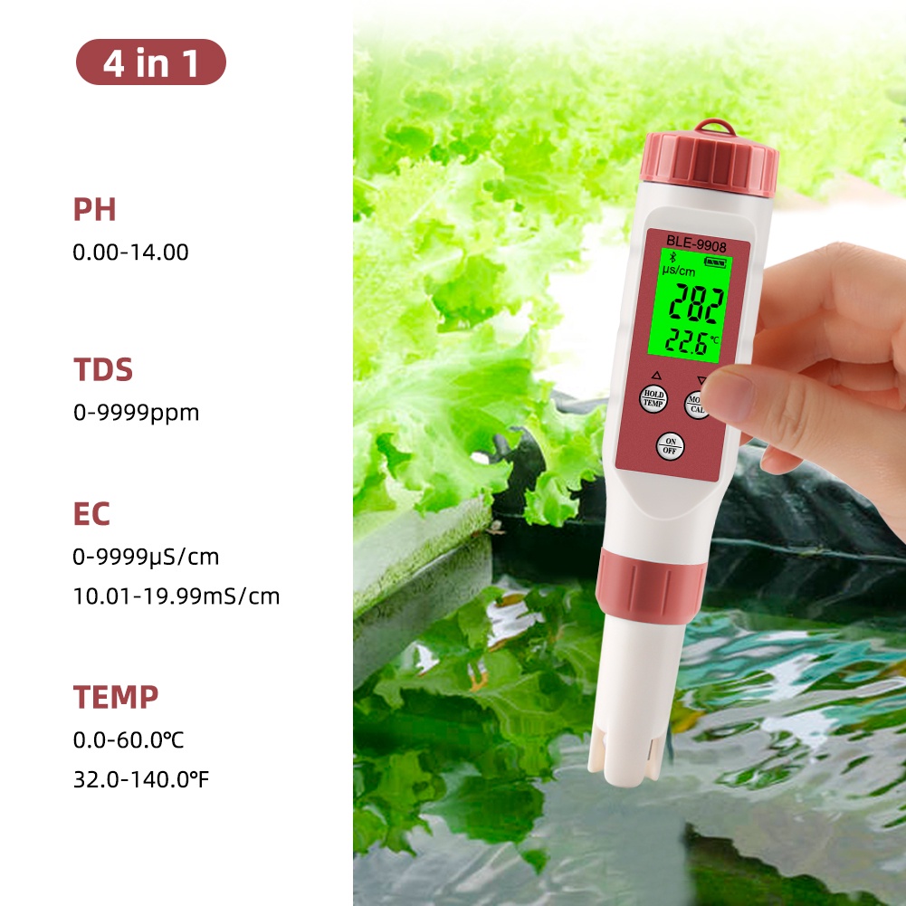YAGO Smart Bluetooth PH Meter PH Tester with ATC, 7-in-1 PH/TDS/EC/ORP ...