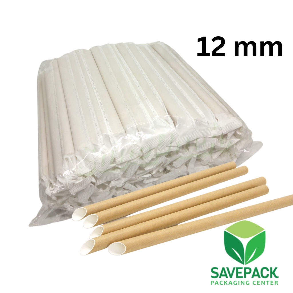 Biodegradable Paper Kraft Drinking Straw 6mm and 12mm (Individually ...