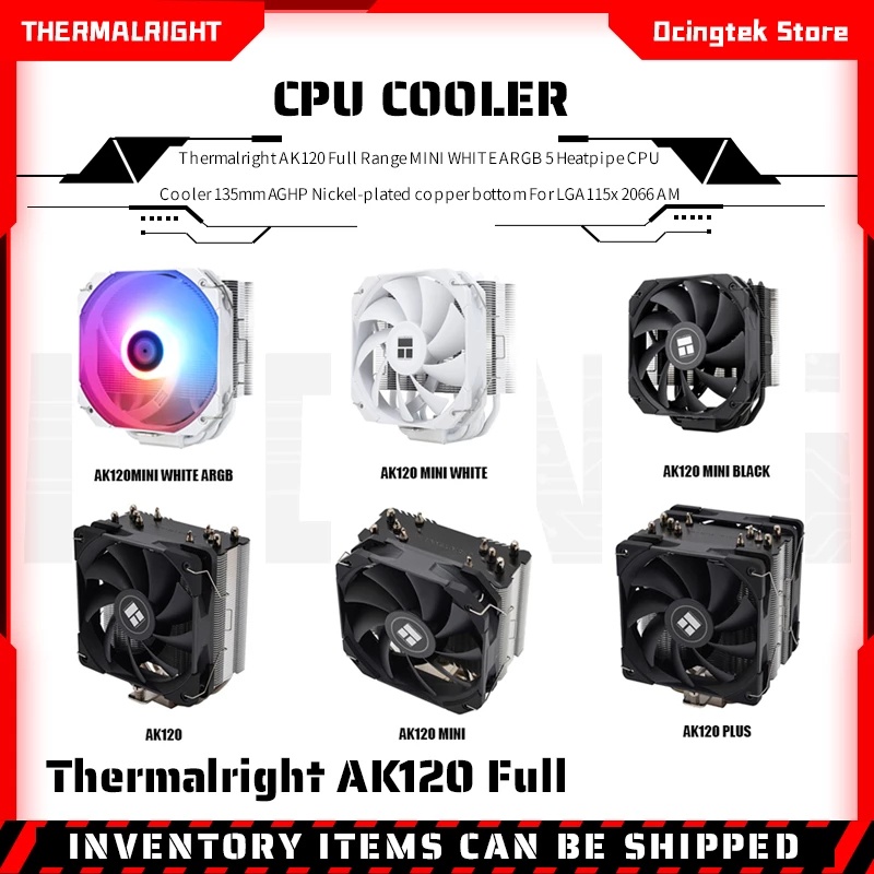 Thermalright AK120 Full Range MINI WHITE ARGB 5 Heatpipe CPU Cooler ...