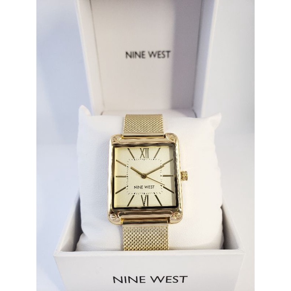 🇺🇸Nine West/ Women's Gold Square / Mesh Watch/ Original / NW/2090CHGB ...