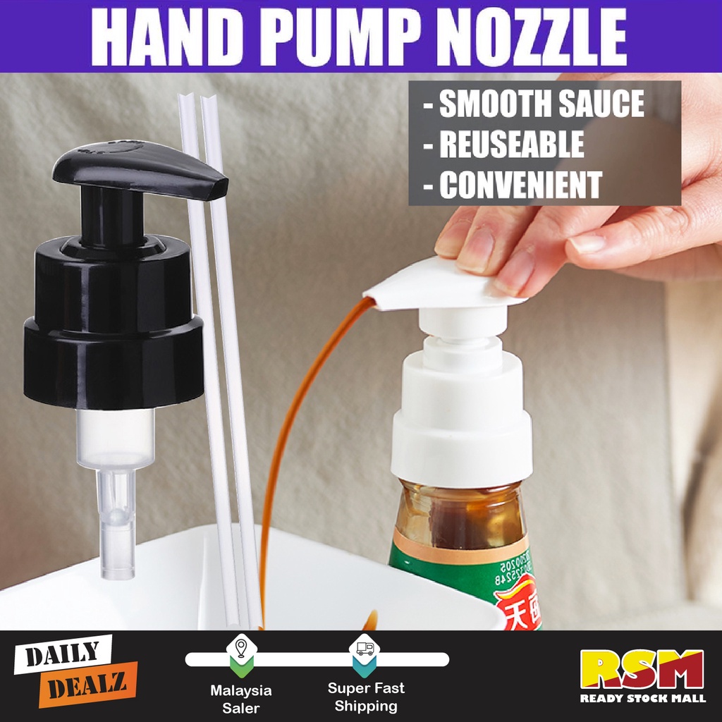 Sauce Pump Dispenser Bottle Mouth Squeezer Leakproof Nozzle Press Pump ...