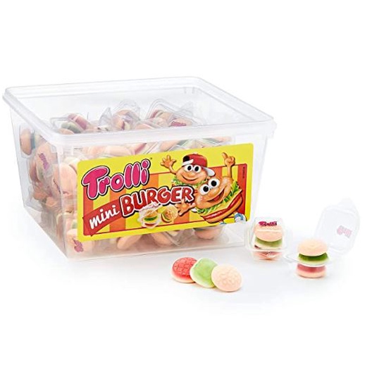 Trolli Mini Burger Tub German Jelly 60pcs 600g | Shopee Philippines