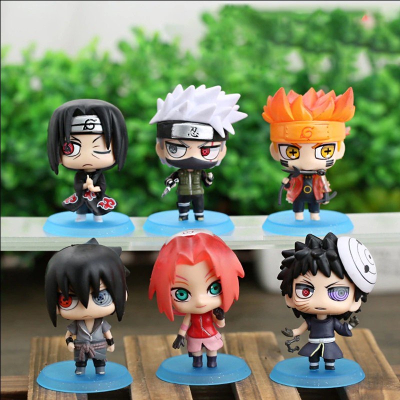 Figure Naruto Sasuke Obito Itachi Chibi Figure Set 6 PCS | Shopee ...