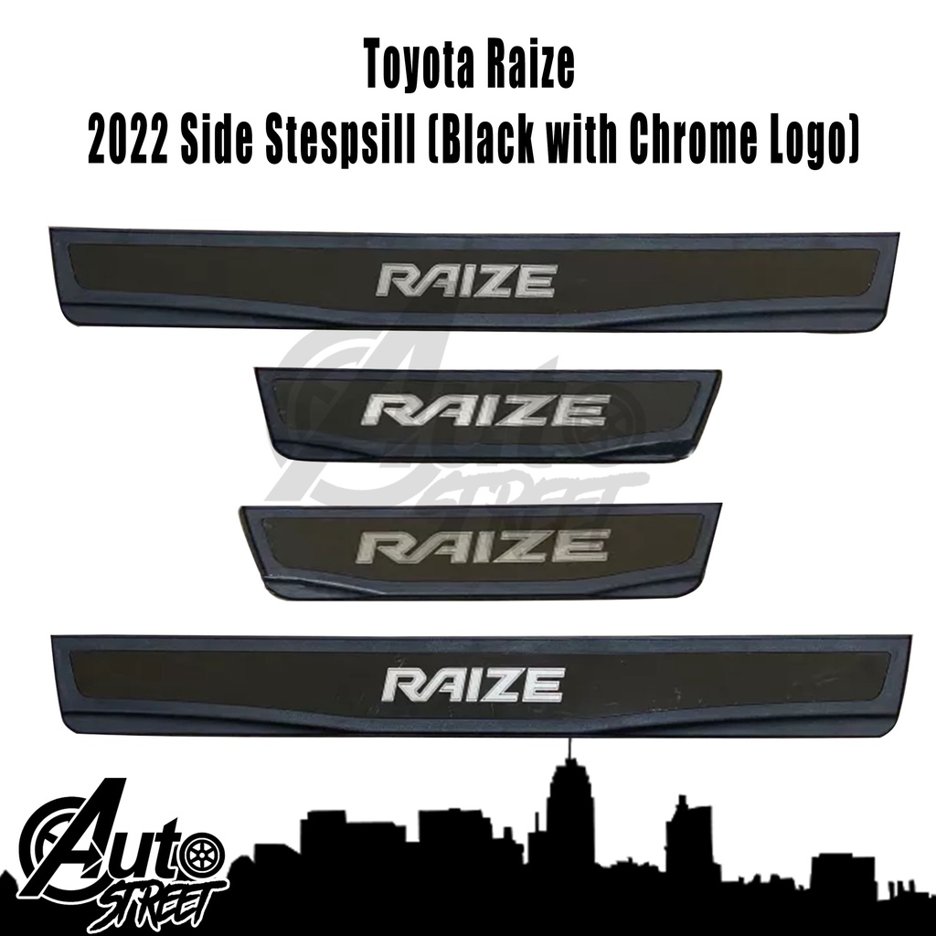 Toyota Raize 2022 Side Stespsill/ Door Stepsill (Black with Chrome Logo ...