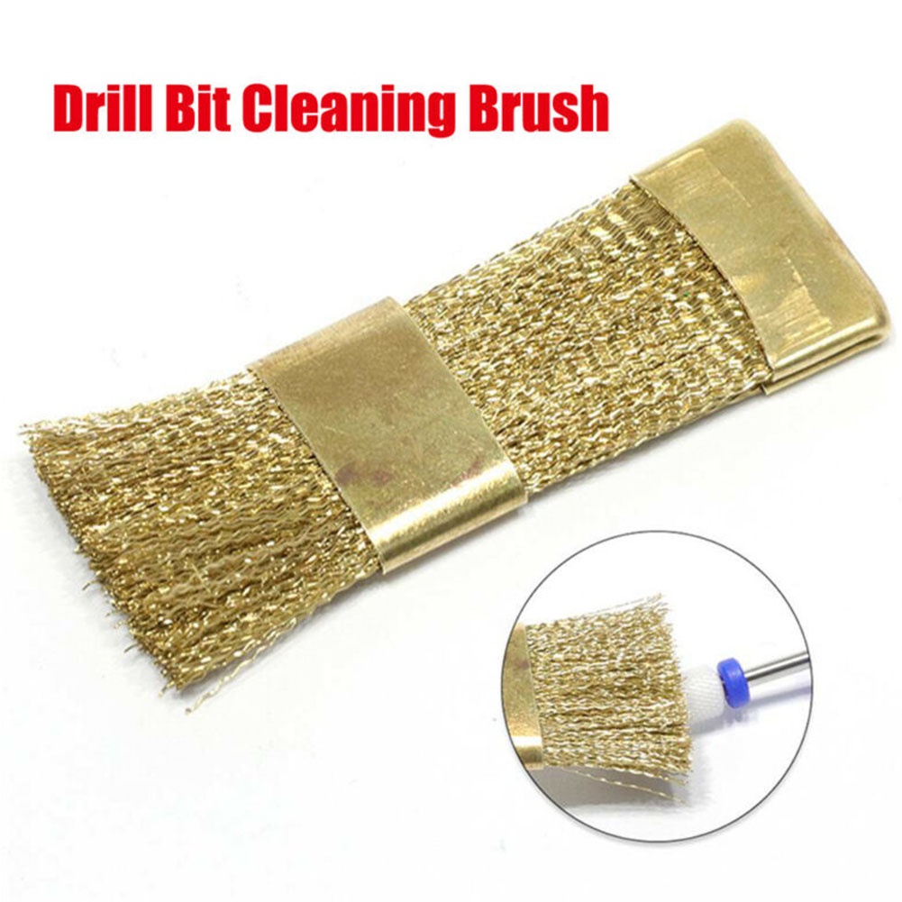 Gold Brass Wire Brush For Nail Drill Bits Cleaning Brush Copper Wire ...