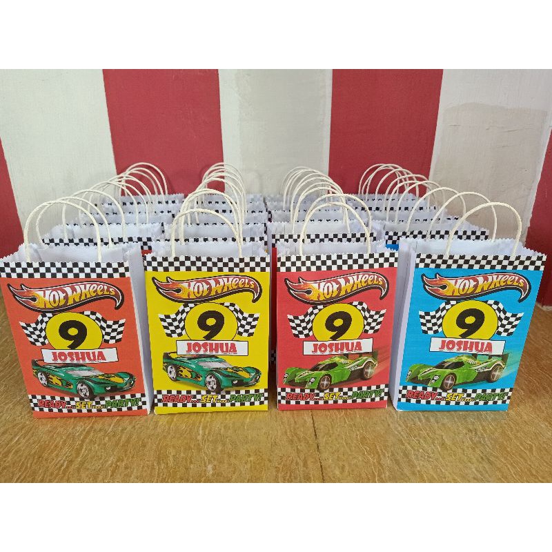 Hot Wheels Colored Customize Lootbag / Paper Bag (10pcs./order ...