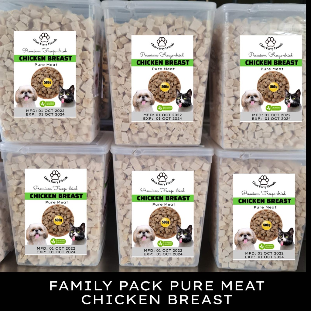 PURE FREEZE DRIED RAW CHICKEN BREAST MEAT TRAINING TREATS /FOOD TOPPER ...