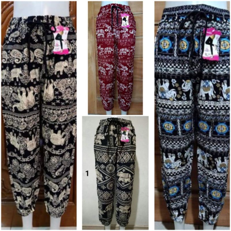 Ladies elephant anyprint jogger/Thailand Print Boho Pants (color shade ...