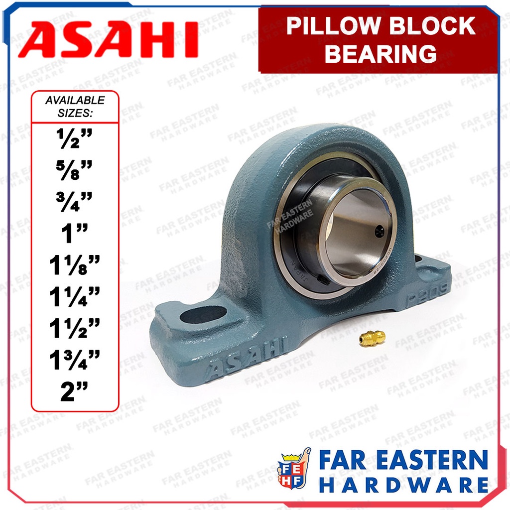 ASAHI UCP Pillow Block Bearing 1/2” 5/8” 3/4” 1” 1-1/8” 1-1/4” 1-1/2” 1-3/4” | Shopee Philippines
