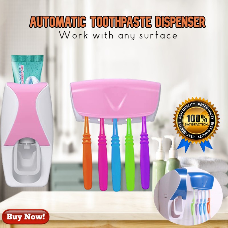 Rich Tooth Paste Dispenser Automatic With Toothbrush Holder Toothpaste ...