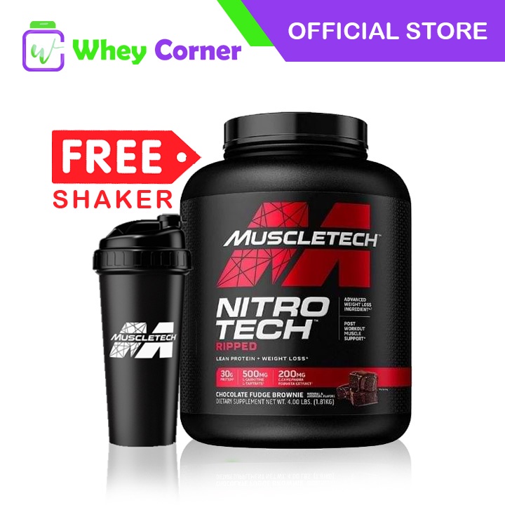 Muscletech Nitrotech Ripped Lean Whey Protein Powder 4Lbs - Isolate ...