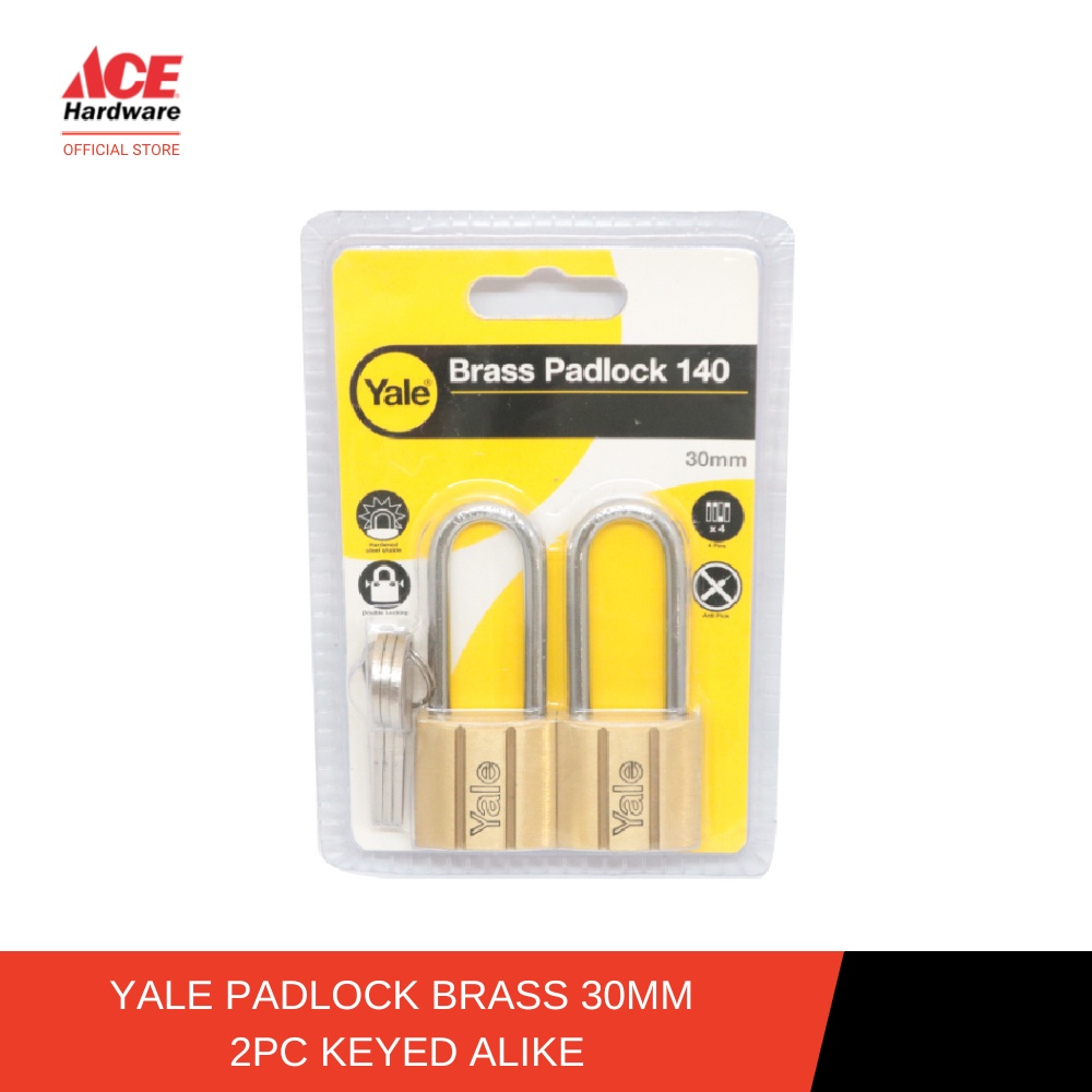 Yale Brass Padlock 30MM/40MM Shackle 2PC | Shopee Philippines