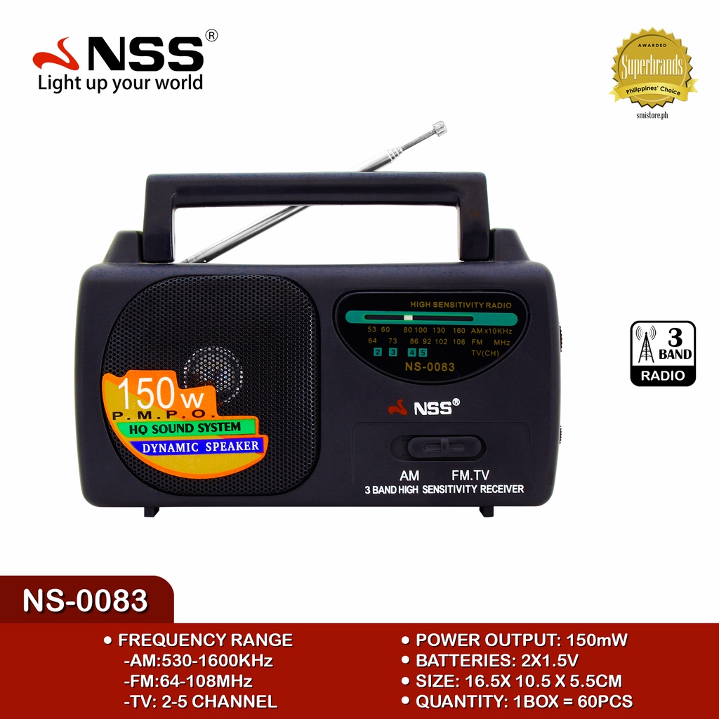 NSS Solar Radio am fm SW 3 Band Bluetooth Radio with Emergency Light ...