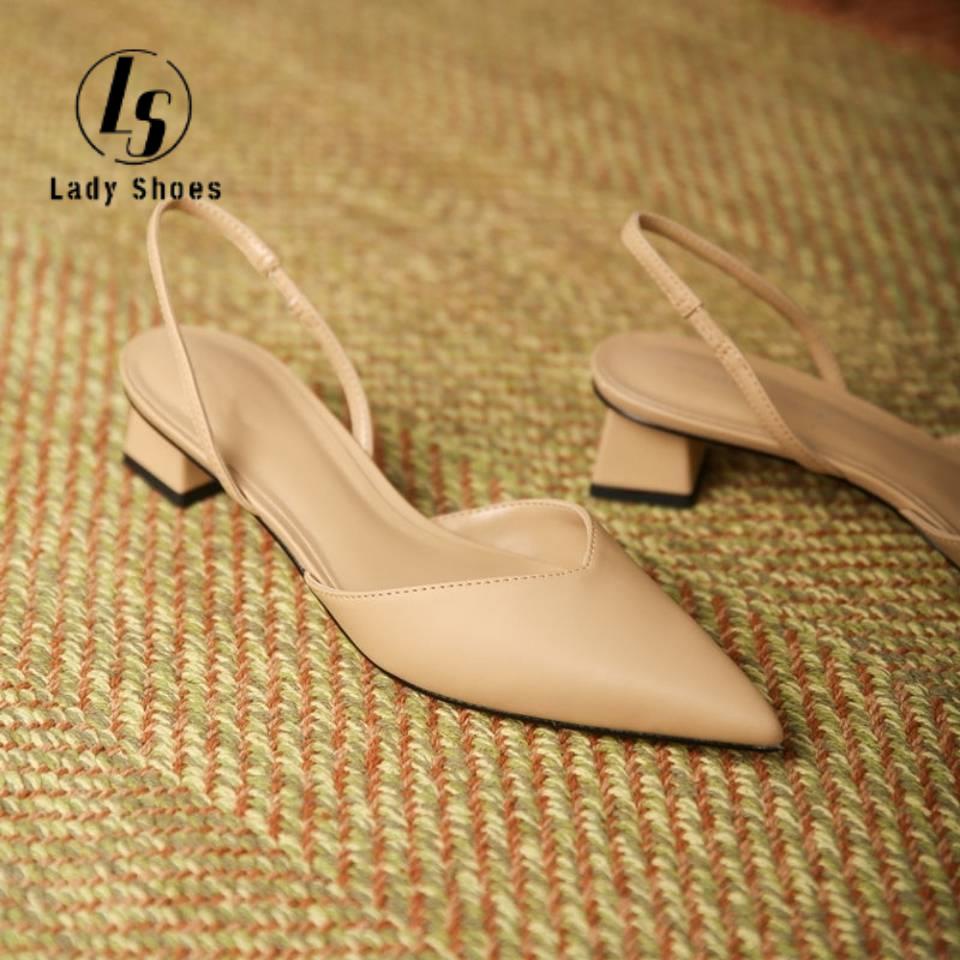 Pointed closed Slingback Shoes Small CK shoes the new summer 2021 thick ...