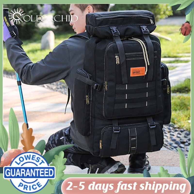 Hiking Backpack Waterproof 80L Large Space Outdoor Unisex Camping ...