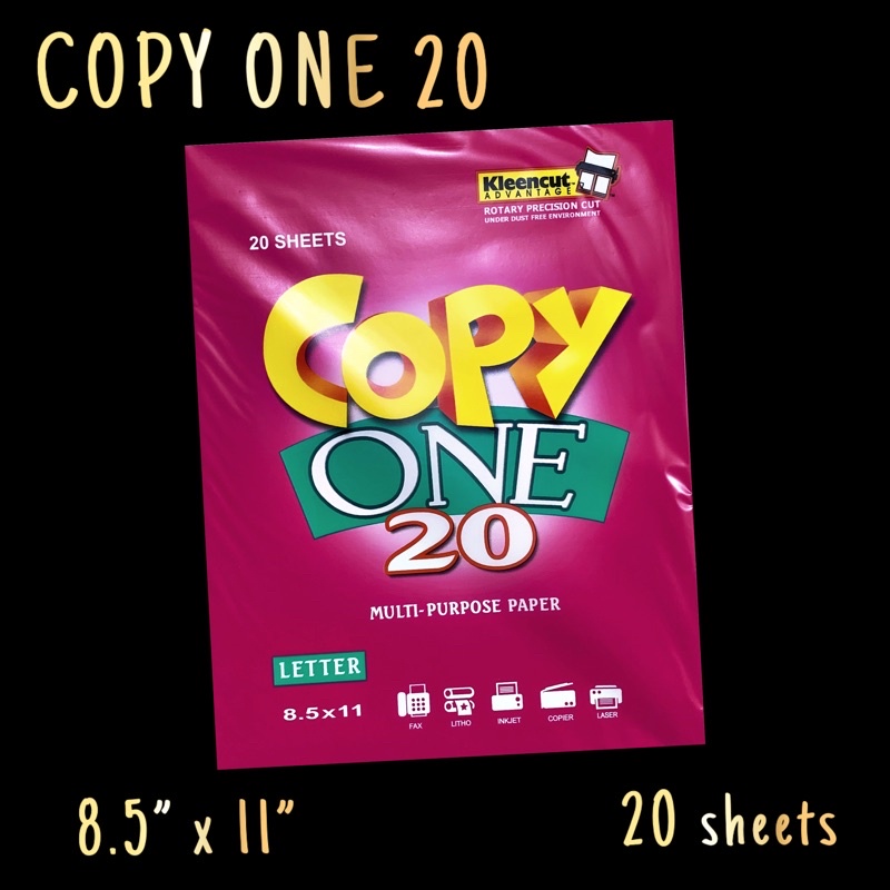 Copy One Multipurpose Bond Paper 70gsm 20 sheets per pack | Shopee ...
