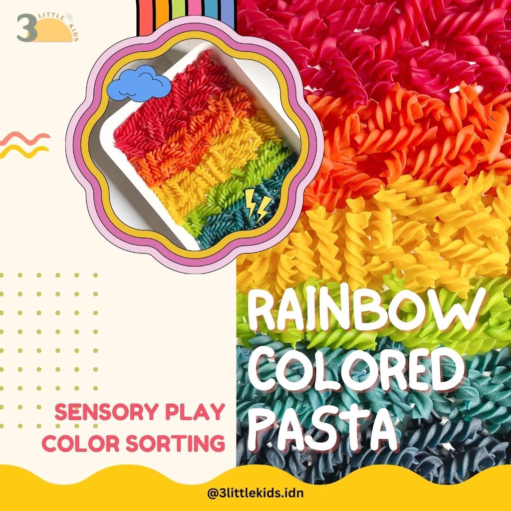 3littlekids - Rainbow Colored Pasta - Sensory Play - Sorting Color ...