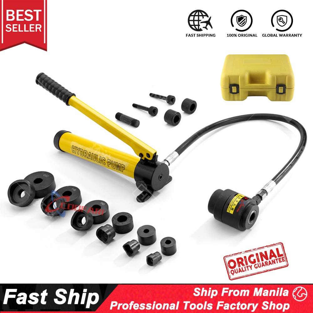 SYK-8B SYK-8A 11T Portable Hydraulic Knockout Hole Punch Driver Tool Kit 22~60mm with 6 Dies ...