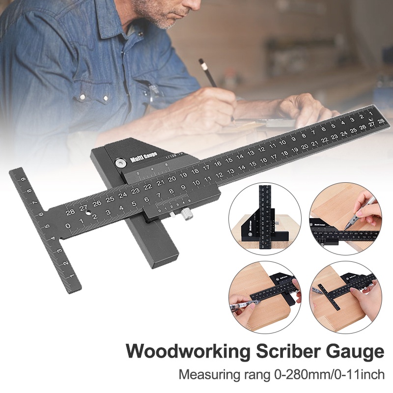 Multifunction Inch MM Woodworking Scriber Gauge Aluminum Steel ...