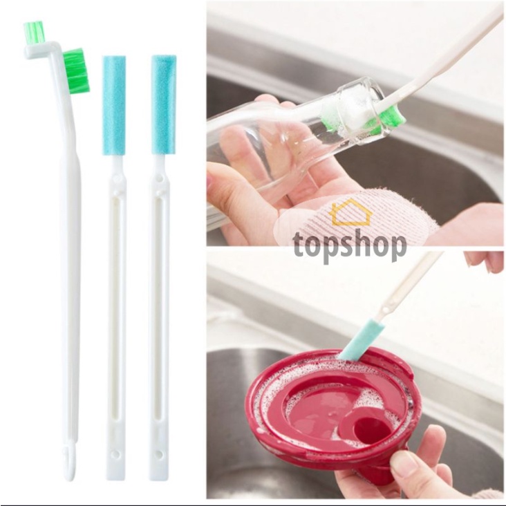 TOPSHOP 3PCS Cleaning Brush Cup Crevice Baby Bottle Cleaning Feeding ...
