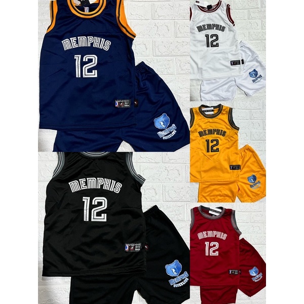 Kids Jersey Uniform Grizzlies Morant #12 Jersey Set Kids Basketball Top ...