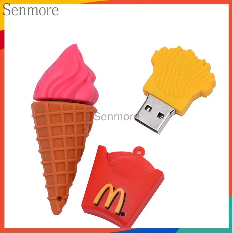 Cartoon Chips Pendrive 128GB Ice Cream 64GB 32GB 16GB 8GB 1GB USB Large ...
