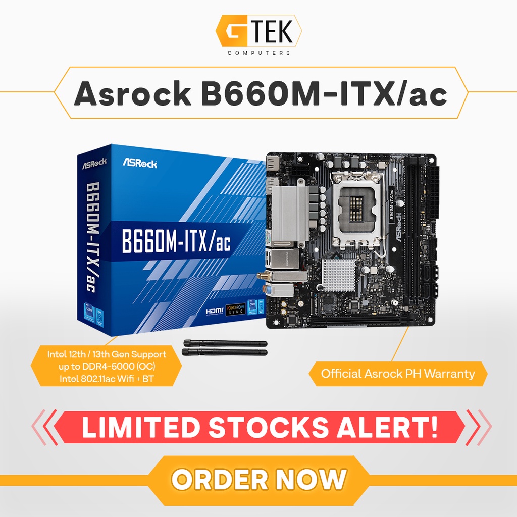 Asrock B660m Itx Ac B660 Intel Lga1700 Itx Motherboard Shopee Philippines