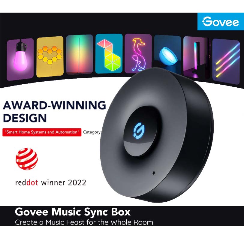 Govee Music Sync Box for Lights Sync Bluetooth Group Control 7 Devices ...